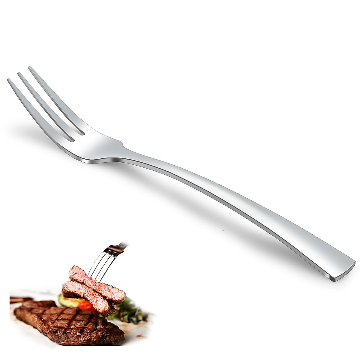 Gymdin 12 Pieces Dinner Forks Set, Forks Silverware(8 inches), 3-Tine Forks Set, Top Food Grade Stainless Steel Silverware Forks, Highly Mirror Polished, Silver Fork, Metal Forks, Dishwasher Safe