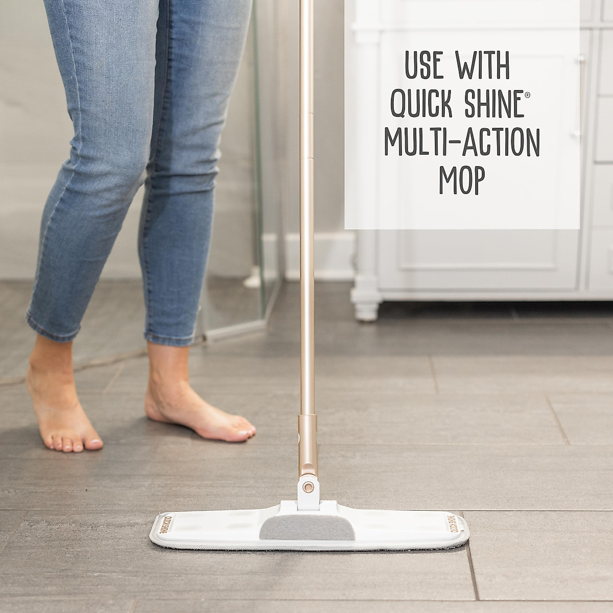 Quick Shine Hardwood Floor Luster 64oz | Plant-Based Cleaner & Polish w Carnauba | Simply Squirt & Spread | Don't Refinish It, Quick Shine It | Safer Choice Cleaner | Restore-Protect-Refresh