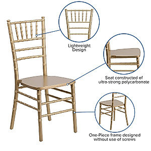 BizChair Gold Wood Chiavari Chair