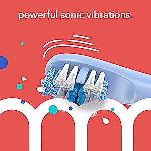 hum by Colgate Smart Battery Toothbrush Kit, Sonic Toothbrush Handle with 2 Refill Heads and Travel Case, Blue, Amazon exclusive
