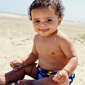 i play. by green sprouts Boys' Reusable Swim Diaper, Navy Pirate Ship, 5T