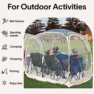 EighteenTek Pod All Weather Sports Tent with Sealed Floor Instant Tent Shelter Outdoor Bubble Rain Tent Camping Sun Shelter Pop Up Clear, Patent Pending for Sports Events Camping Fishing Cheering