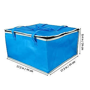 Mobestech Insulated Pizza Bags for Food Delivery, Pizza Carrier Insulated Bags Food Storage Delivery Bags 13.76 x 13.76 x 8.65 (Blue)