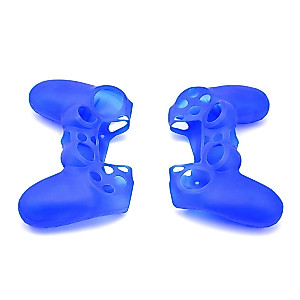 Goliton 2X Silicone Rubber Soft case Gel Skin Cover Compatible with Sony PlayStation 4 PS4 Controller (Blue)