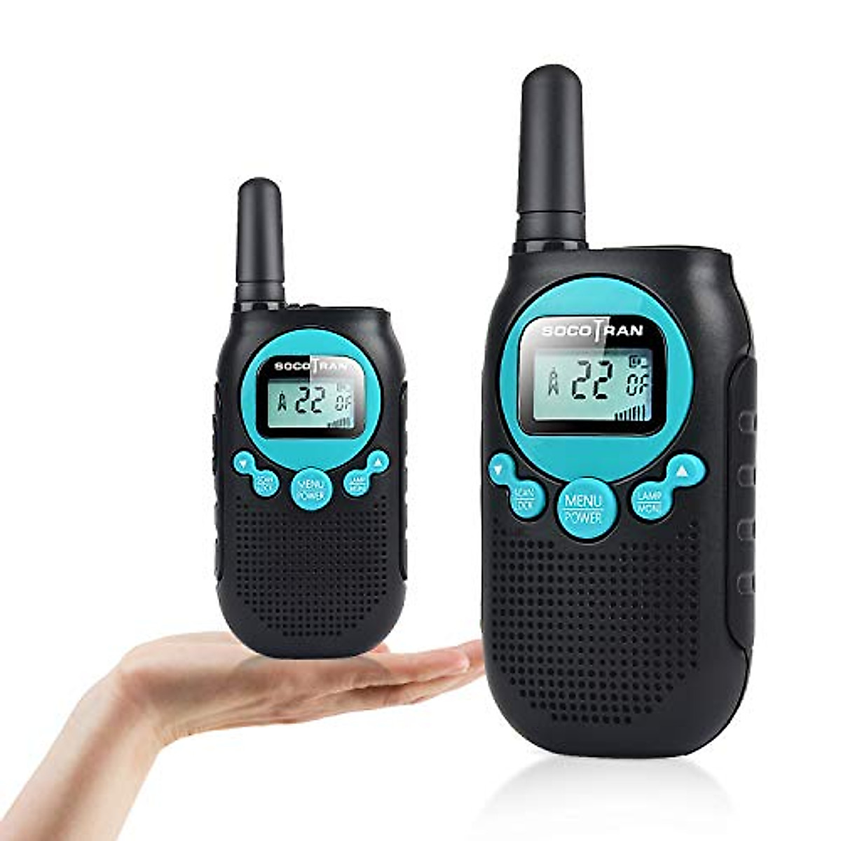 Rechargeable Walkie Talkies for Adults 5 Mile Long Range Boys Walkie-talkies 2 Pack 22CH 0.5W License Free FRS Two Way Radio with Flashlight Easy to Use for Family Camping Trip