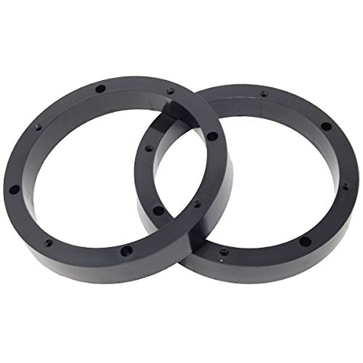 1 Pair 6.5" Plastic Speaker Spacer Rings - Subwoofer Mid Range Custom Installation Mounting Adapter