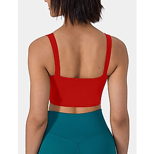 cailami Women's Sexy Sleeveless Deep V Neck Cropped Tank Tops Front Knot Twist Crop Top,Small, Red