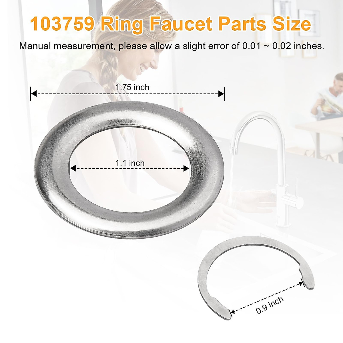 For Moen 103759 Replacement Part, Faucet Parts 103759 Ring Compatible With Moen M-PACT Lavatory Bidet Faucets, for Moen Mounting Hardware 103759