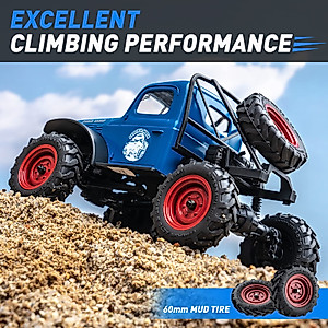 BEEZRC FMS RC Crwaler 1/24 Scale FCX24 Power Wagon RTR 4WD 2.4GHz 3CH Offroad RC Car Model Vehicle Hobby Grade Remote Control Car(Blue)