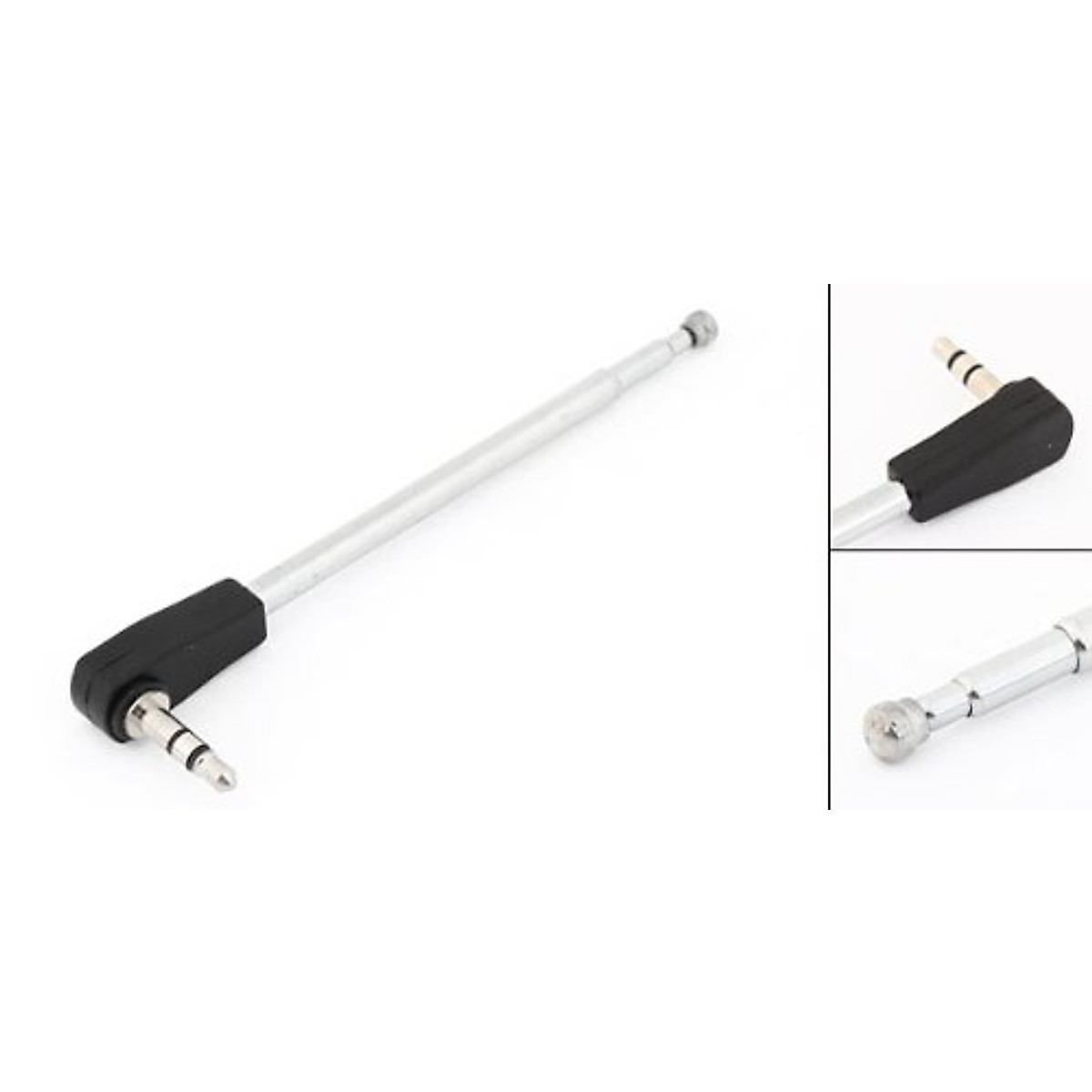uxcell 22.5cm 4 Section Telescoping Stainless Steel AM FM Radio Antenna 3.5mm Connector