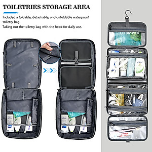 LOKASS 55L Travel Backpack All in One Carry on Backpack/Handbag/Shoulder bag, Flight Approved Travel Essentials Luggage Bag for Business Trip Travel, with Removable Toiletries Display Bag