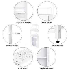 Corner Wine Rack, Bar Cabinet with Glass Holder and Storage Shelves, Baffle Design, Liquor Cabinet with Mesh Door & Adjustable Shelf, Home Bar Furniture for Living Room,Small Space White