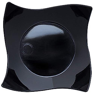 Fineline Settings Disposable Plastic Sample Plates-2.75" | Black | Tiny Temptations | Pack of 10 Trays