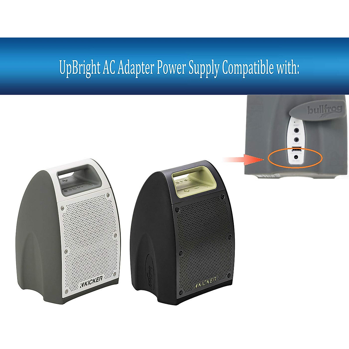 UpBright 15V AC/DC Adapter Compatible with Kicker Bullfrog BF400 BF200 Jump 19355511 43BF400G 43BF400GY BF400G BF200G 44BF200G 44BF200GY Bluetooth Speaker 15VDC 2.66A Power Supply Cord Battery Charger