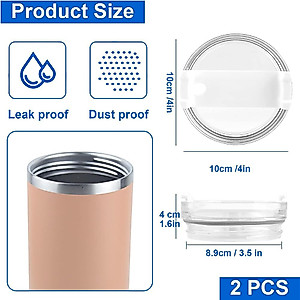 2 Pcs Tumbler Lid for Stanley 40oz Cup, Dustproof Spill Proof Splash Resistant Replacement Cup Lid for Stanley Tumbler and More Coffee Mugs (White)