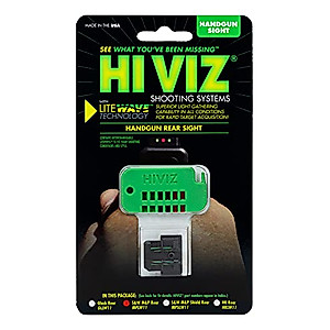 HIVIZ unisex adult HiViz MPLW11 Interchangeable LITEWAVE Rear Handgun Sight for Smith Wesson M P Full Size Compact E, Green, Red, and Black, One Size US