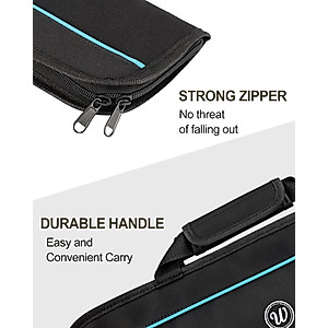 Wessleco Knife Roll, 5-Pocket Chef’s Knife Roll Bag, Knife Bag, Chef Knife Case Nylon Portable Chef Carrying Travel Bag Pouch, Blue(Knives not Included)