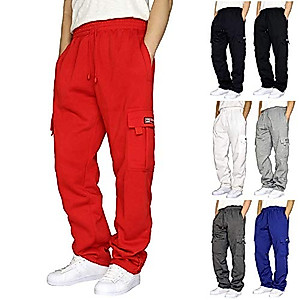 Men's Club Sweatpants Stretch Elastic Running Athletic Cargo Sports Pants Sweats Casual Straight-Leg Trousers