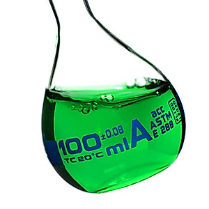 EISCO Premium Volumetric Flask Set - 50ml, 100ml & 250ml - Class A, ASTM E288 - Superior Durability & Chemical Resistance - Glass Penny Stoppers - Borosilicate 3.3 Glass