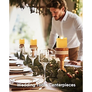 Homemory 24Pack Flameless LED Votive Candles, 200+Hour Long Lasting Electric Fake Candles, Battery Operated Tealights in Warm White for Christmas, Wedding Decor (Ivory Base, Batteries Included)