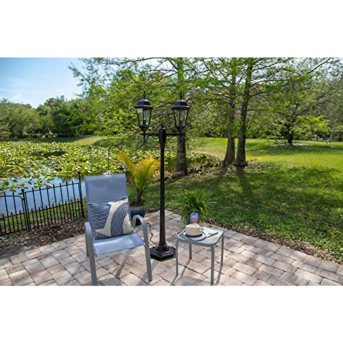 Kenroy Home 93434ORB Villa Lanterns, 2 Light Portable Post, Oil Rubbed Bronze