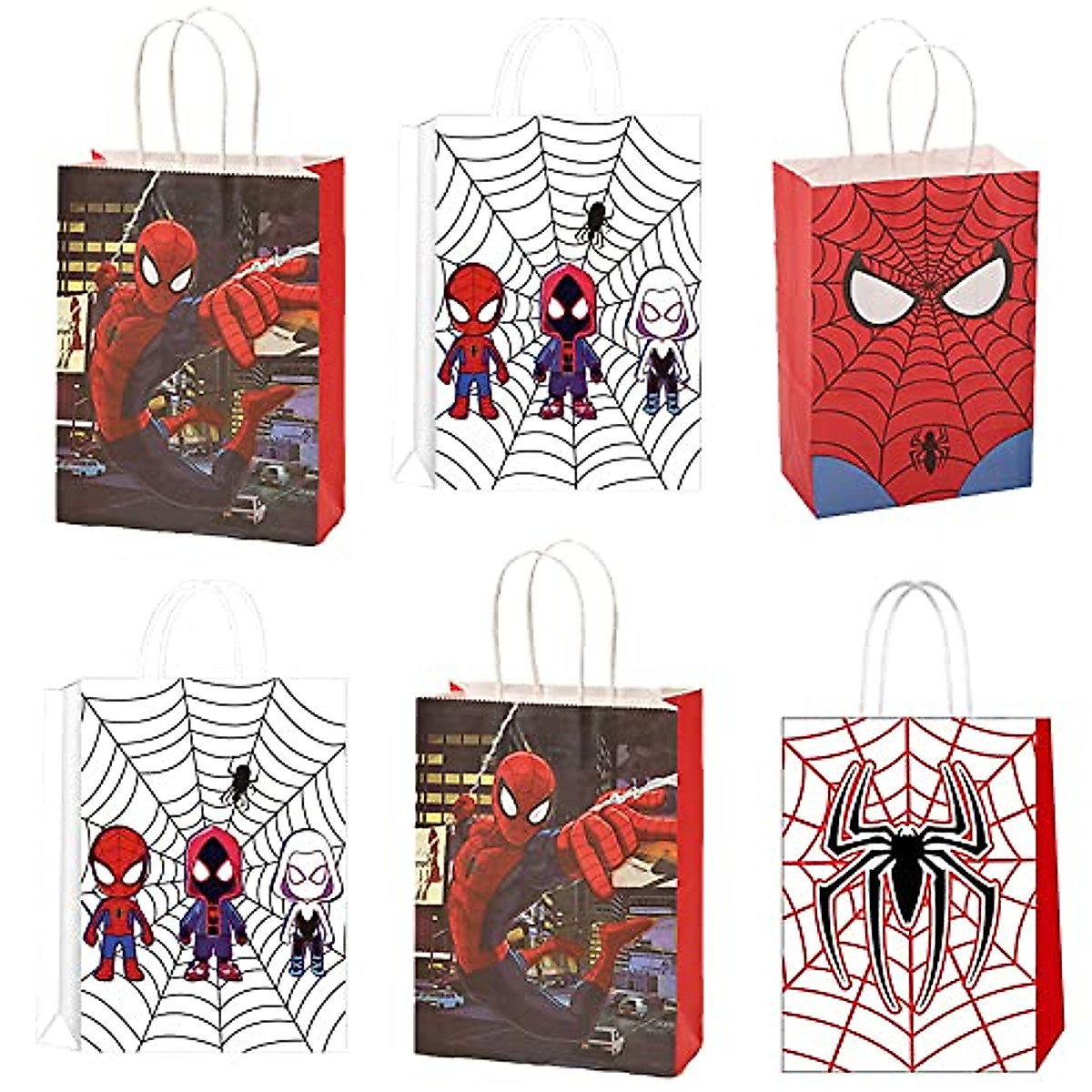 15 PCS Spider-man Party Gift Tote Bag,Super Hero Gift Candy Bag for Kids, Spider Hero Theme Birthday Party Supplies Decoration for Boy