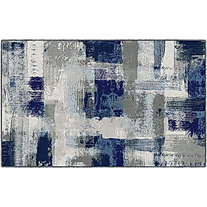 Brumlow MILLS Zora Abstract Machine Washable Indoor/Outdoor Area Rug for Home Office, Living Room or Bedroom Carpet, Dining or Kitchen Runner Rug, 5' x 7'6", Blue