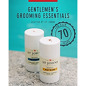 St Johns Bay Rum Aluminum Free Deodorant | Long-Lasting, Odor Resistant, & Soothing | Clear Deodorant Stick | Odor-Free Deodorant Made of Natural Compounds | Mens Bay Rum Deodorant (2.6 oz Stick)