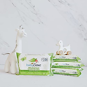 Baby Dove Baby Wipes for Sensitive Skin with 100% Plant-Based Fibers Hypoallergenic 63 Wipes 12 Pack