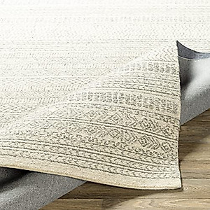 Mark&Day Wool Rugs, 8x10 Melun Global Medium Gray Area Rug, Beige Brown Carpet for Living Room, Bedroom or Kitchen (8' x 10')
