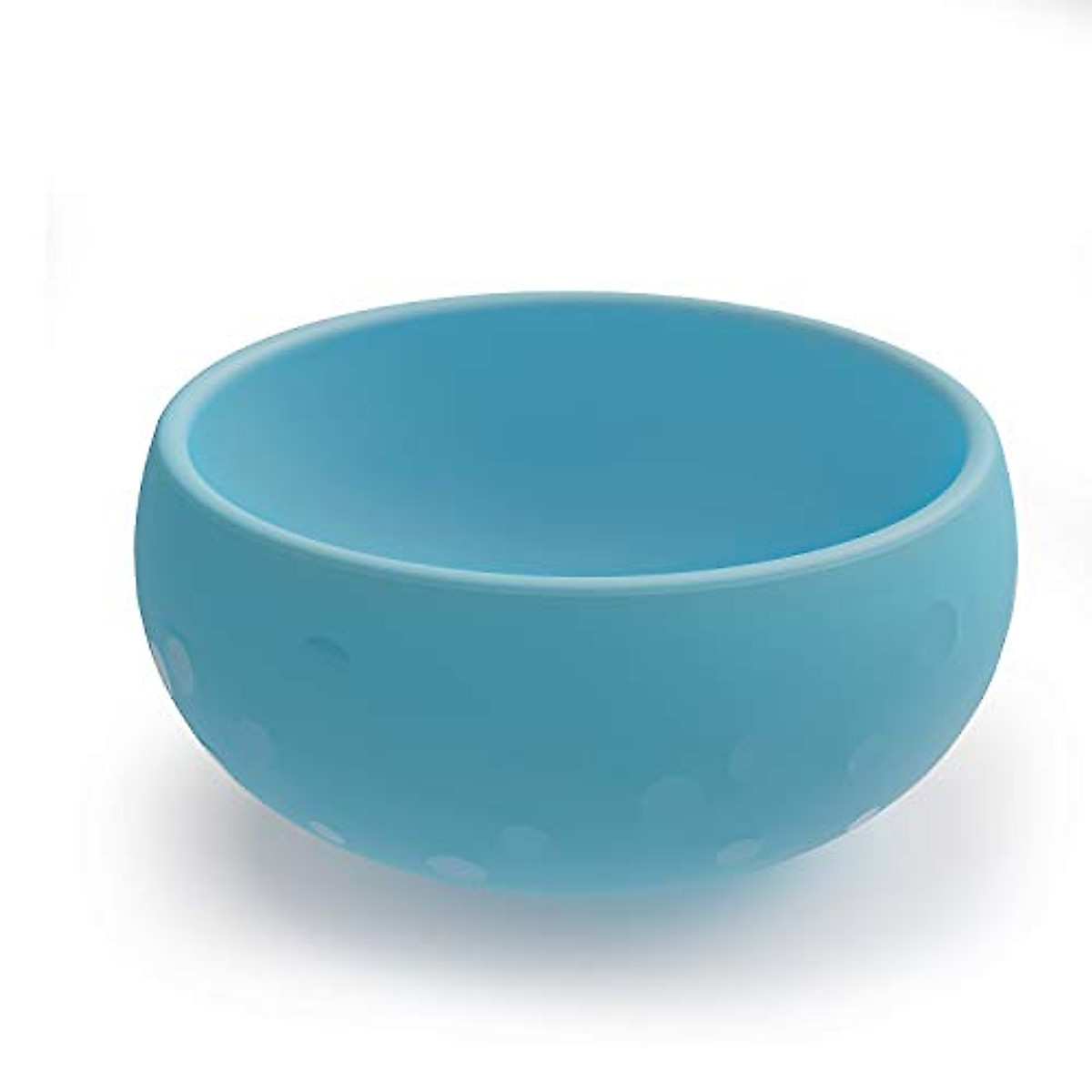 Bakerpan Silicone Toddler Feeding Bowl with Lid for Food and Snacks On The GO (Blue)