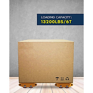 FAHKNS Machinery Moving Skate Heavy Duty Machinery Skates Cargo Mover 6T Machine Skates with 360° Rotation Cap 4 PU Rollers for Heavy Duty Industrial Moving Equipment(Yellow)