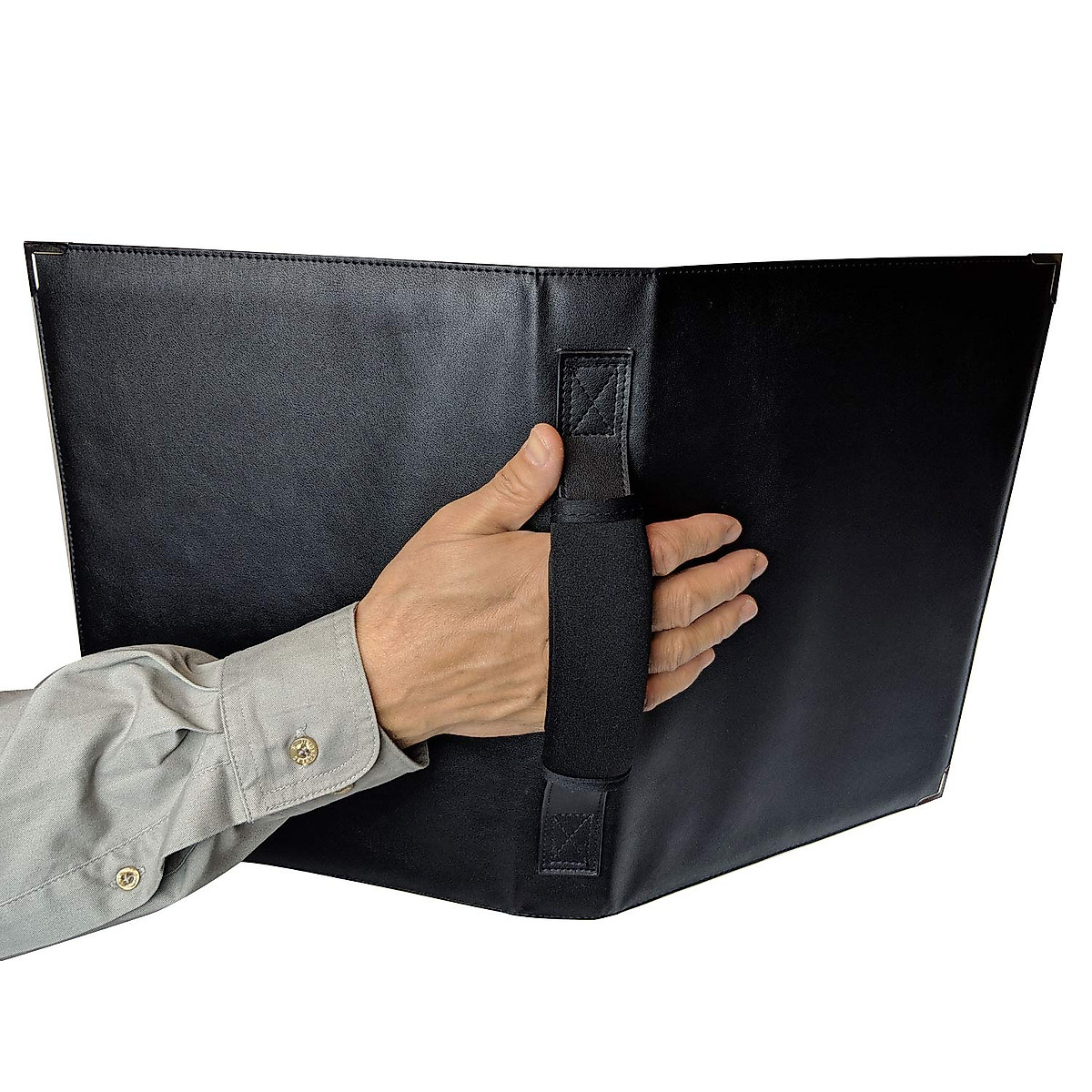 MSP Large Music Sheet Piano Folder 10" x 13.5" with Handle and 3 Rings Binder Large (220-Black) (Music Folder with Handle & Strap)