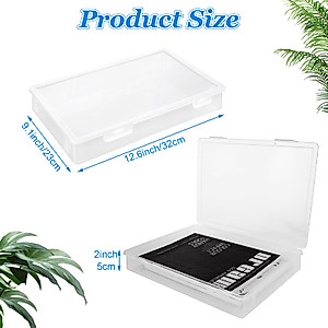 LDXDRU 3Pcs Craft Storage Boxes with Hinged Lids, Transparent File Box, Plastic File Storage Box, Documents Storage Boxes Clear Plastic Storage Box with Lid for A4 Files, Crafts, Magazines, 12" x 8.6"