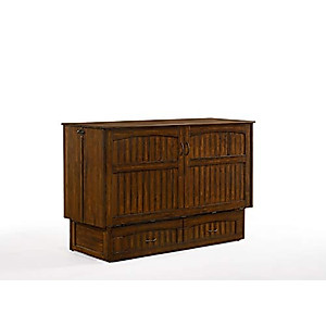 IQ FURNITURE Alpine Queen Murphy Cabinet Bed, Heritage Brown