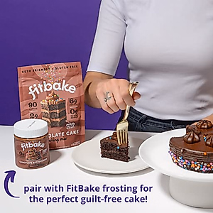 FitBake Chocolate Cake Baking Mix | 2g Net Carbs | Keto Friendly Low Carb Food | No Added Sugar Keto Snack | Zero Sugar & Gluten Free Desserts | Naturally Sweetened Cake Mixes Keto Food 8.75oz