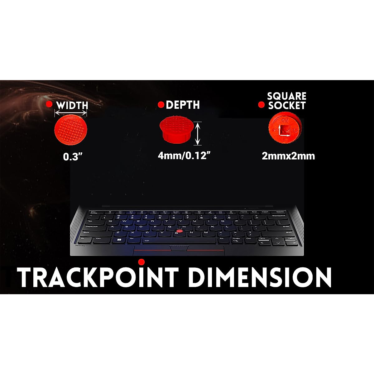 LeFix 3 x Replacements for Super Low Profile Trackpoint Lenovo Thinkpad X1 Carbon 4th 5th 6th Gen|X1 Yoga 1st 2nd 3rd Gen,X13 Yoga Gen 1|X395,X390,X280|X13 AMD Gen 1,X1 Extreme Gen 2,X1 Extreme|
