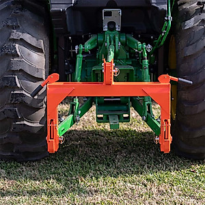Titan Attachments 3 Point Quick Hitch Adaption to Category 1 Tractors, 3000 LB Lifting Capacity, 27.5" Between Lower Arms, 14.5" ~17.5" Level Adjustment, Orange Finish
