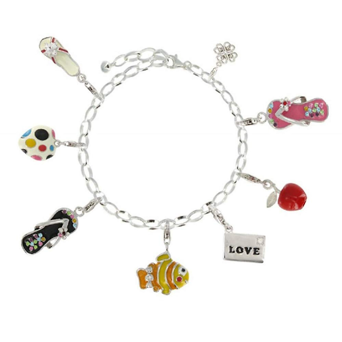 LES POULETTES JEWELS - Sterling Silver Charms Bracelet - Classics - Size 8.5 inch