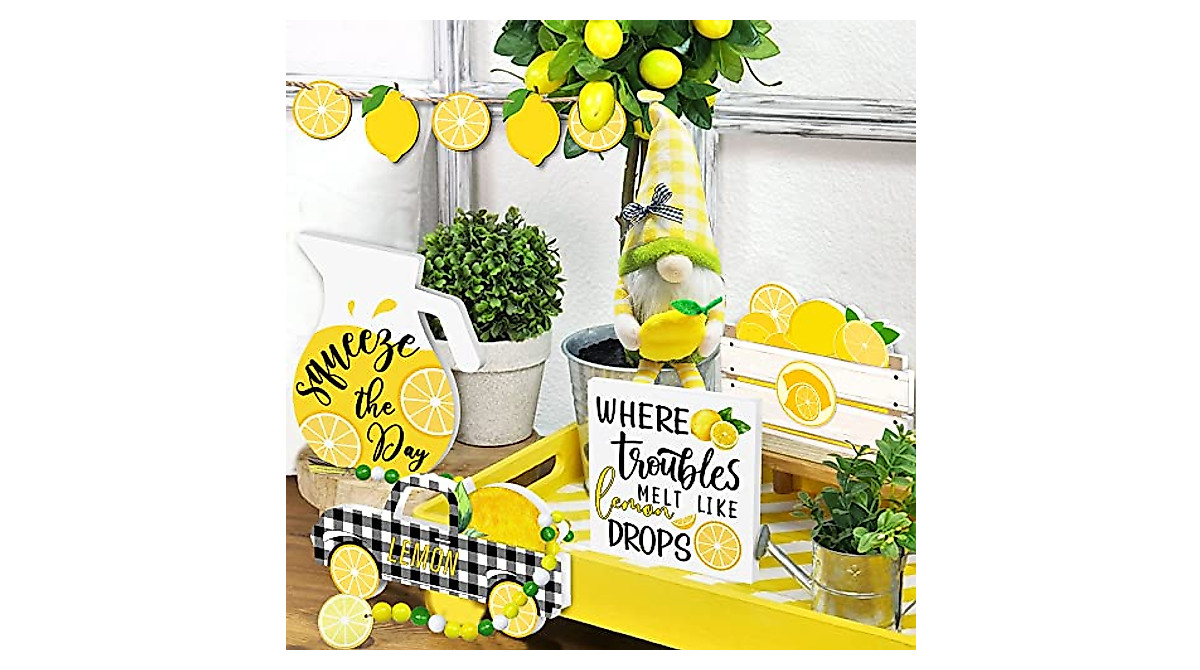 Cocomong Lemon Decor, Lemon Decorations for Kitchen, Lemon Tiered Tray ...