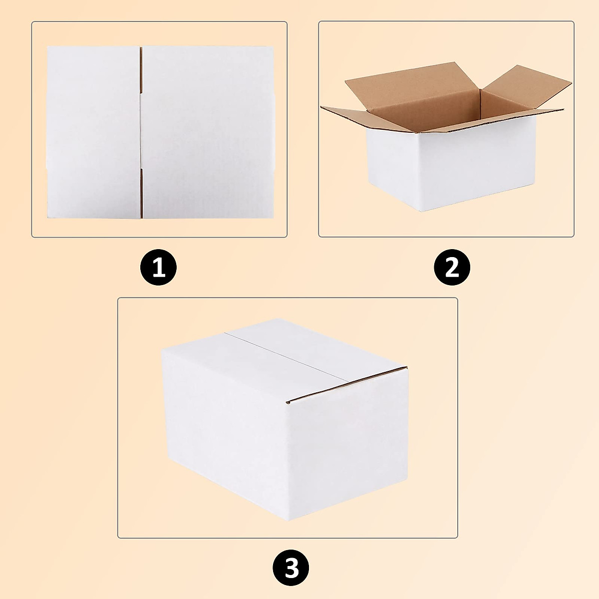 Calenzana 7x5x4 Inches Shipping Boxes Pack of 25, White Cardboard Corrugated Box for Mailing Packing and Storage