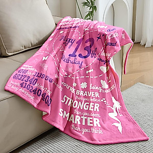 VIGKOIR Gifts for 13 Year Old Girl, 13th Birthday Gifts for Girls, 13 Year Old Girl Gift Ideas, Sweet Gifts for 13 Year Old Girl, Blanket Gifts for 13 Year Old Girls 60"X50"