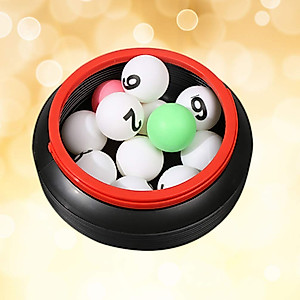 Amosfun 13pcs Numbered Bingo Balls Replacement Bingo Ping Pong Balls Table Tennis Balls for Game Party Decoration with Storage Bucket