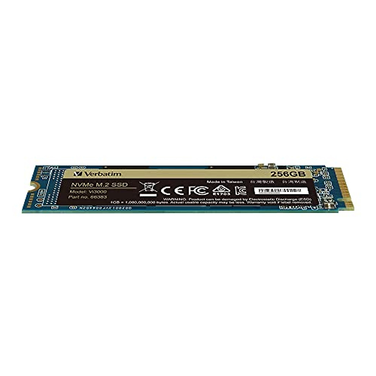 VERBATIM Vi3000 256GB PCI-E 3.0 M.2 NVME SSD 3000MB/s Read 2900MB/s Write 150K/240K IOPS 150TBW 2YR WTY