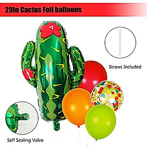 Fiesta Balloons Garland Kit Latex Balloons Balloon Arch Strip Set for Cactus Baby Shower Decorations Mexican Fiesta Party Decorations