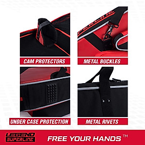 LEGEND Superline Soft Bow Case for Compound Bow - Archery Bow Case with Backpack, Shoulder Straps, Padded Storage Pockets, Cam Protector, Arrow Tube Holder - Travel Bag for Archery Gear - 44" Interior