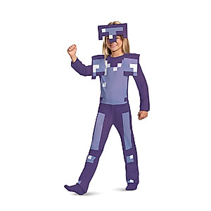 Disguise Minecraft Costume, Enchanted Diamond Armor Outfit for Kids, Minecraft Costume Halloween, Large (10-12)