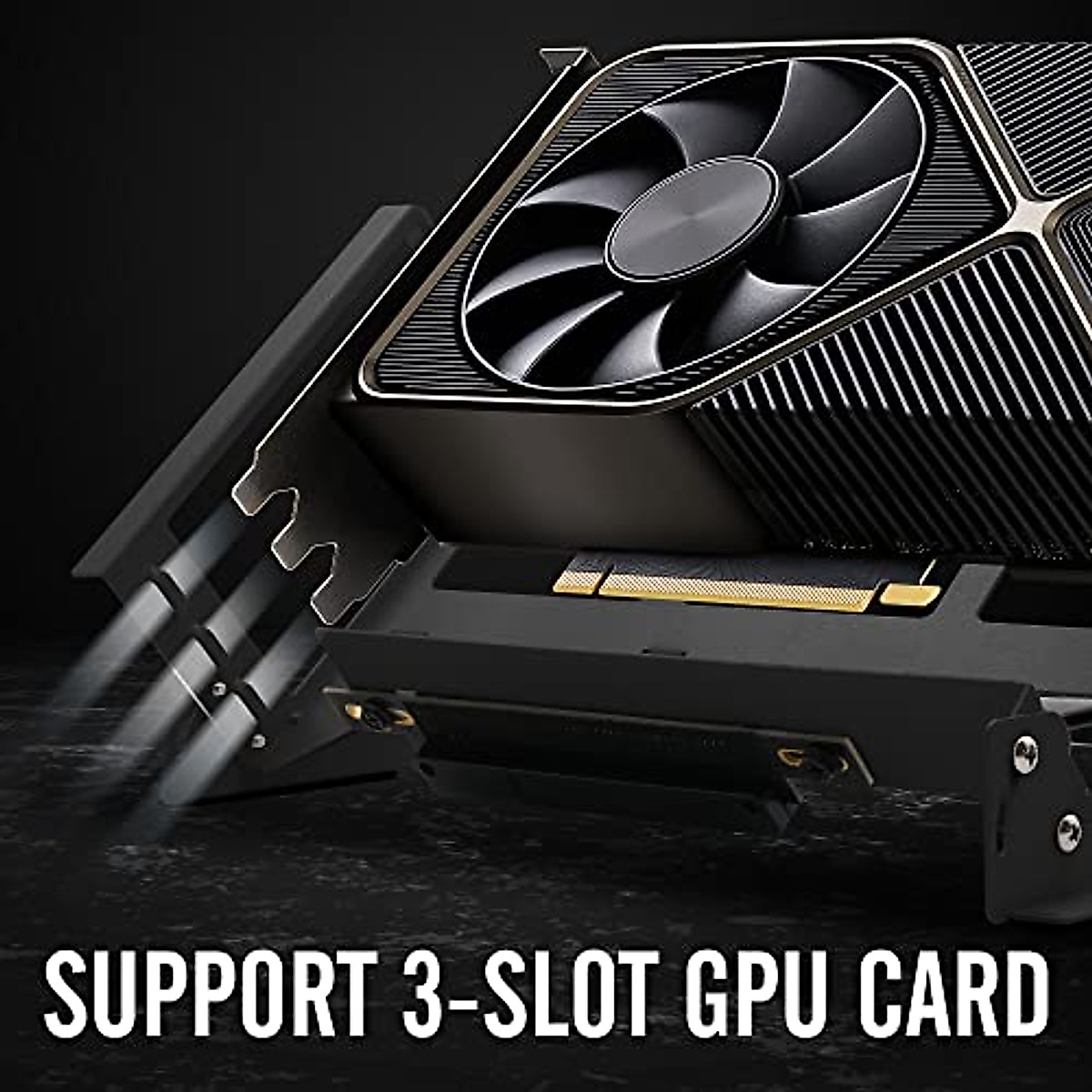 EZDIY-FAB PCIe 4.0 GPU Mount Bracket Graphic Card Holder Multi-Angle Adjustment, Video Card VGA Support Kit with PCIe 4.0 X16 Gen4 17cm/6.69in Riser Cable - Black