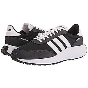 adidas Men's 70s Running Shoe, Black/White/Carbon, 10.5