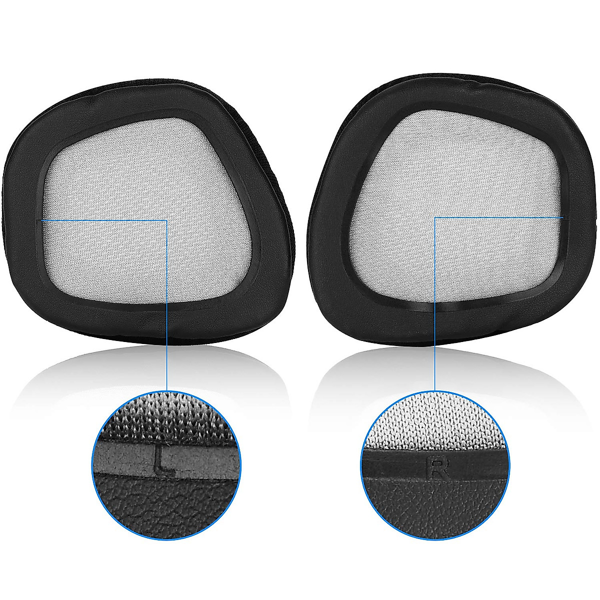 Jecobb Replacement Earpads with Mesh Fabric & Memory Foam Ear Cushion Cover for Corsair Void & Corsair Void PRO RGB Wired/Wireless Gaming Headset ONLY (Black/Grey)